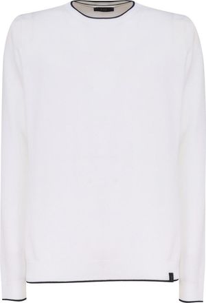 Fay Rundhalspullover - Weiß