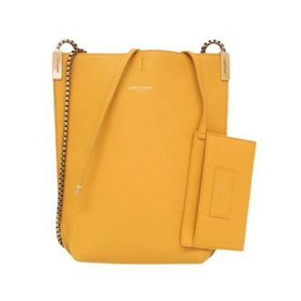 Saint Laurent Pre-owned Petit Sac Hobo Cha&icirc;ne - Femme - Pre-owned - Jaune - Taille: ONE Size