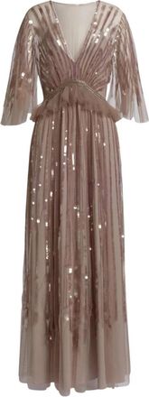 Alberta Ferretti Besticktes T&uuml;llkleid - - Dresses - Damen - Beige - M