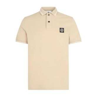 Stone Island Homme, Tops, Beige, Taille: L Polo avec Patch Compass Stone Island