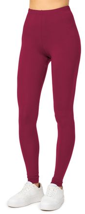 Merry Style Damen Lange Leggings aus Viskose MS10-143 (Weinrot, M)