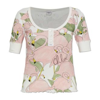 Chlo&eacute; Femme, Tops, Rose, Taille: 38 FR Printed Top