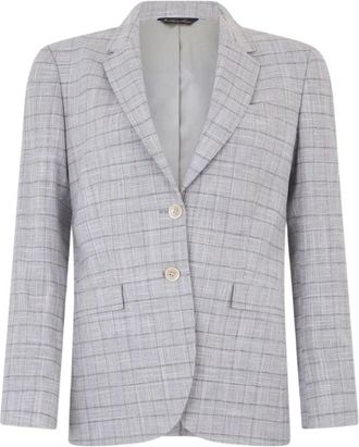 Brooks Brothers Femme, Vestes, Gris, Taille: 42 FR Blazer en coton &agrave; carreaux Glen