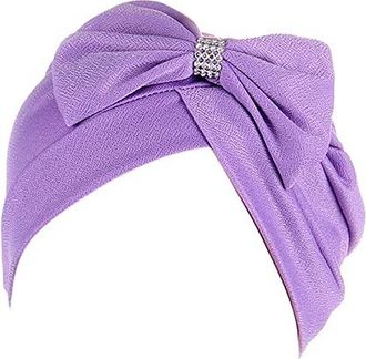 Generic Turban ethnique enveloppant un noeud - Chapeau tress&eacute; - Bandeau large - Tissu extensible pour femme, violet, Taille unique