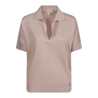 Herno Femme, Tops, Rose, Taille: 46 FR Glam Knit Polo