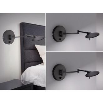 Trio Leuchten Led Wandleuchten 2er set Schwarz verstellbar stufenlos dimmbar - 55cm