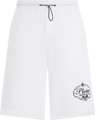 Philipp Plein Homme, Shorts, Blanc, Taille: 2XL Linen Drawstring Shorts Tennis Club