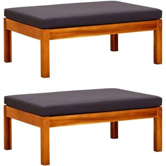 vidaXL Vidaxl - Repose-pieds de jardin 2 pcs Bois dacacia massif