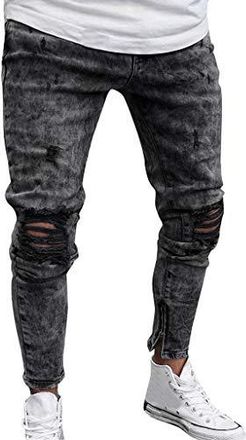 Generic Jean Homme Jeans Homme Jean Homme Regular Confortable Classique Skinny Stretch Jambe Fusel&eacute;e - Tie-Dye D&eacute;chir&eacute;, Id&eacute;al Randonn&eacute;e, Ext&eacute;rieur Ou Usage Qu