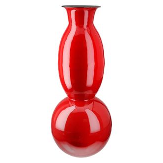 Gilde Vase Neo aus Eisen - gl&auml;nzend - rot - H&ouml;he 49cm x &Oslash; 20 cm - Tischvase