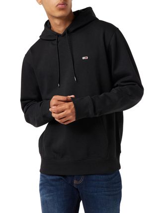 Tommy Jeans Herren Hoodie TJM Regular mit Kapuze, Schwarz (Black), XS
