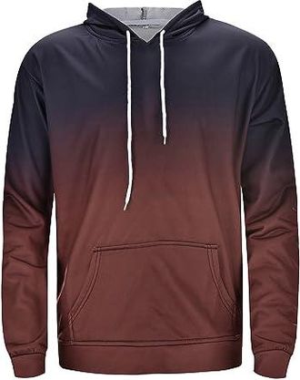 Generic Hoodie Homme Y2K D&eacute;grad&eacute; Cordon Drawstring - Graphique Tendance Printemps Entra&icirc;nement Running Poches Lat&eacute;rales, Pullover Casual Moderne & Respirant(B