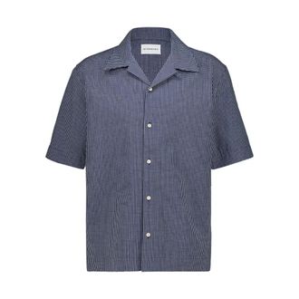 Givenchy Kariertes Hemd aus Baumwolle mit Paris-Stickerei - - Shirts - Herren - Blau - M