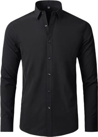 Generic Chemise habill&eacute;e extensible &agrave; manches longues pour homme, chemise formelle, smoking, chemise unie, professionnelle, d&eacute;contract&eacute;e, chemise boutonn&eacute;e no