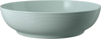 SELTMANN WEIDEN Beat Color Glaze Foodbowl | 25 cm | Schale für Desserts, Suppen und Salate | Rillen-Relief | Porzellan | Arktisblau