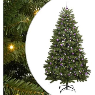 vidaXL K&uuml;nstlicher Weihnachtsbaum Gr&uuml;n 270 cm PVC und Metall vidaXL