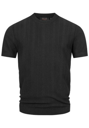 Indicode T-Shirt Herren INVarson Shirt Tee Herrenshirt mit vertikalem Strickmuster f&uuml;r eine stilvolle Optik