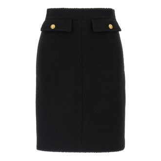 Chlo&eacute; Boucl&eacute;-Woll-Midirock - - Skirts - Damen - Schwarzk - 2XS