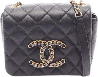 Chanel Sac bandouli&egrave;re Matelass&eacute; en cuir dagneau Pre-owned - Femme - Pre-owned - Noir - Taille: ONE Size