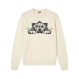 Kenzo Happy Tiger Maglia - - Knitwear - Damen - Beige - M