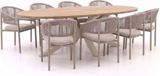 Bellagio la vita attrattiva + 10 % Kassenrabatt | Bellagio Panaro/ROUGH-Y Ellips 280 cm Gartenm&ouml;bel-Set 9-teilig stapelbar