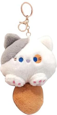 Generic Porte-cl&eacute;s pour amoureux des chats et des animaux, tr&egrave;s attrayants et multifonctionnels, sacs de porte-cl&eacute;s pour FEMM, Blanc Gris, Consulte la descrip