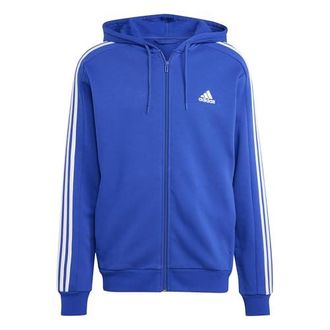 adidas Adidas Essentials Sweat &agrave; Capuche zipp&eacute; en Polaire 3 Bandes pour Homme, Bleu Semi-lucide, XL