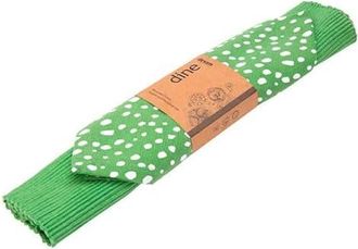 Dexam Sintra Servietten- und Platzset aus recycelter Baumwolle, gepunktet, Gr&uuml;n