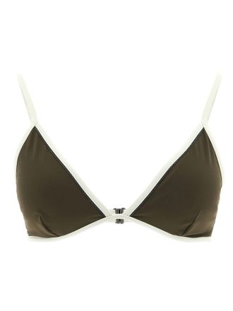 Brunello Cucinelli Bicolor Polyamide Bikini Top - Green