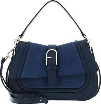 Furla Cuir sac à épaule bandoulière Flow Top Handle Toni Grigio Blu bleu gris