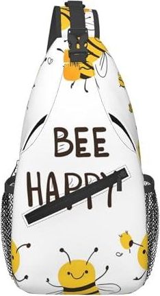 Generic Sacoche Port&eacute; &eacute;paule Abeille heureuse et mignonne R&eacute;glable Sac &agrave; Bandouli&egrave;re L&eacute;ger Crossbody Bag pour &eacute;cole Cyclisme Homme