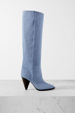 Isabel Marant Ririo Kniehohe Stiefel Aus Denim - Blau