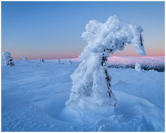 Wallario Poster - Schneeskulptur in Premiumqualit&auml;t, Gr&ouml;&szlig;e: 40 x 50 cm