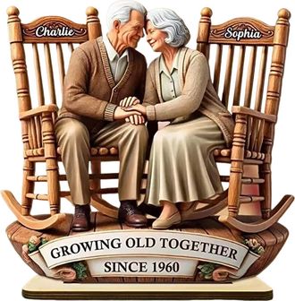 Generic Altes Gemeinsames Paar Statue, Paar Figur Tischdekor - Romantische Holzverzierung, Symbolisierte Dauerhafte Liebe, Hölzernen Altes Gemeinsamer Skulptu