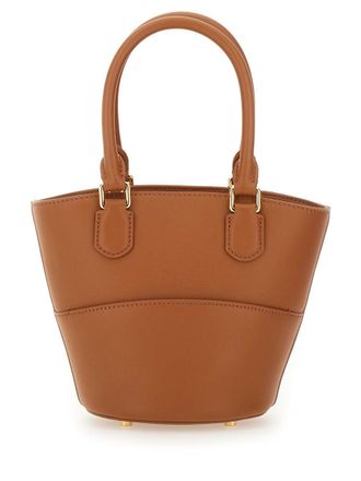 Self Portrait Womens Leather Tote Bag With Charm Buff Outer Cow Handbags Hand