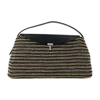 Toteme Beaded Calfskin Top Handle Bag - Black