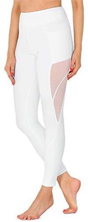 Merry Style Legging Long Tenue Sport avec Dentelle Femme MS10-357(Blanc,XL)