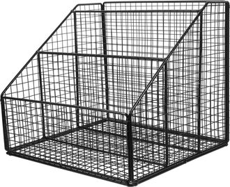 Pretyzoom Briefsortierer und Tisch Buchorganizer aus Verschlei&szlig;festem Eisen Mittlere Gr&ouml;&szlig;e Schwarzer Filigraner B&uuml;cherst&auml;nder f&uuml;r B&uuml;ro und Zuhause