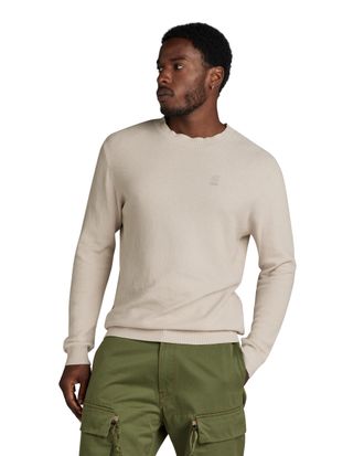 G-Star G-Star RAW Herren Moss Knitted Pullover, Beige (Whitebait D24461-D631-1603), XS