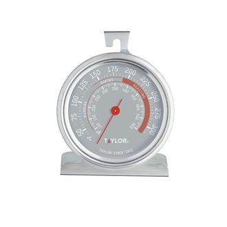Taylor Pro Ofenthermometer, Edelstahl-Ofenthermometer für Temperaturen zwischen 50 und 300 Grad Celsius, Silber, 9 x 8,5 x 2 cm, 1 Stück, durchsichtig