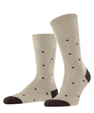 Falke Herren Socken Dot M So Baumwolle gemustert 1 Paar, Beige Taupe Melange 4045, 43-46
