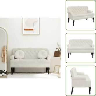 vidaXL vidaXL Sitzbank mit R&uuml;ckenlehne Creme 119,5x64,5x75 cm Samt