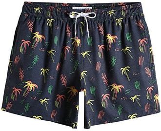 Maamgic Maillot de Bain pour Homme Court de Sport Plage Loisir Cordon de Serrage Ajustable Trunks Boxer Shorts Pantalon,Gris-Coco Noir,M