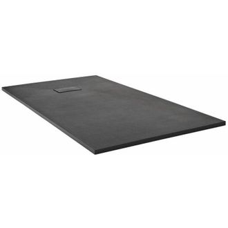Milano Hudson Reed Rockwell - Duschtasse mit Graphit-Schiefer-Effekt - Schiefergrau - 1000 x 800 mm - Ohne Erh&ouml;hungsset