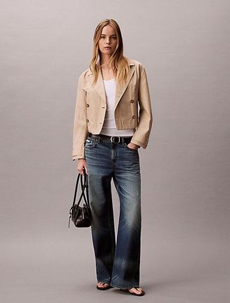 Calvin Klein Veste trench courte en serg&eacute; de coton