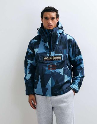 Napapijri Anorak mit Box-Logo-Print in Blau