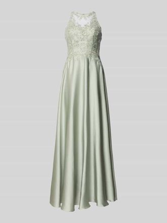 Luxuar Fashion Abendkleid mit floralem Ziersteinbesatz