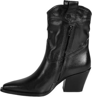 Desa Bottes pour Femme - Tige en Cuir, &agrave; Enfiler, Talon Plat, Respirantes | Noir - 36