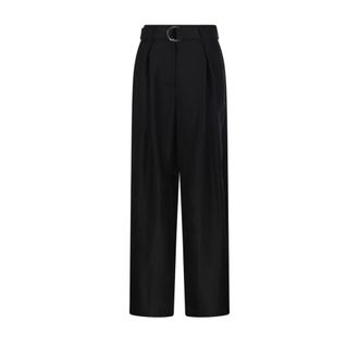 Max Mara Weite Hose mit G&uuml;rtel in Schwarz - - Trousers - Damen - Schwarzk - M