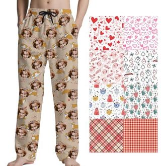 Generic Bas de Pyjama Homme Personnalisable Pantalon de Pyjama Personnalis&eacute; Avec Photo de Visage PJs Bas Personnalis&eacute;e Choisissez votre Image No&euml;l Halloween A